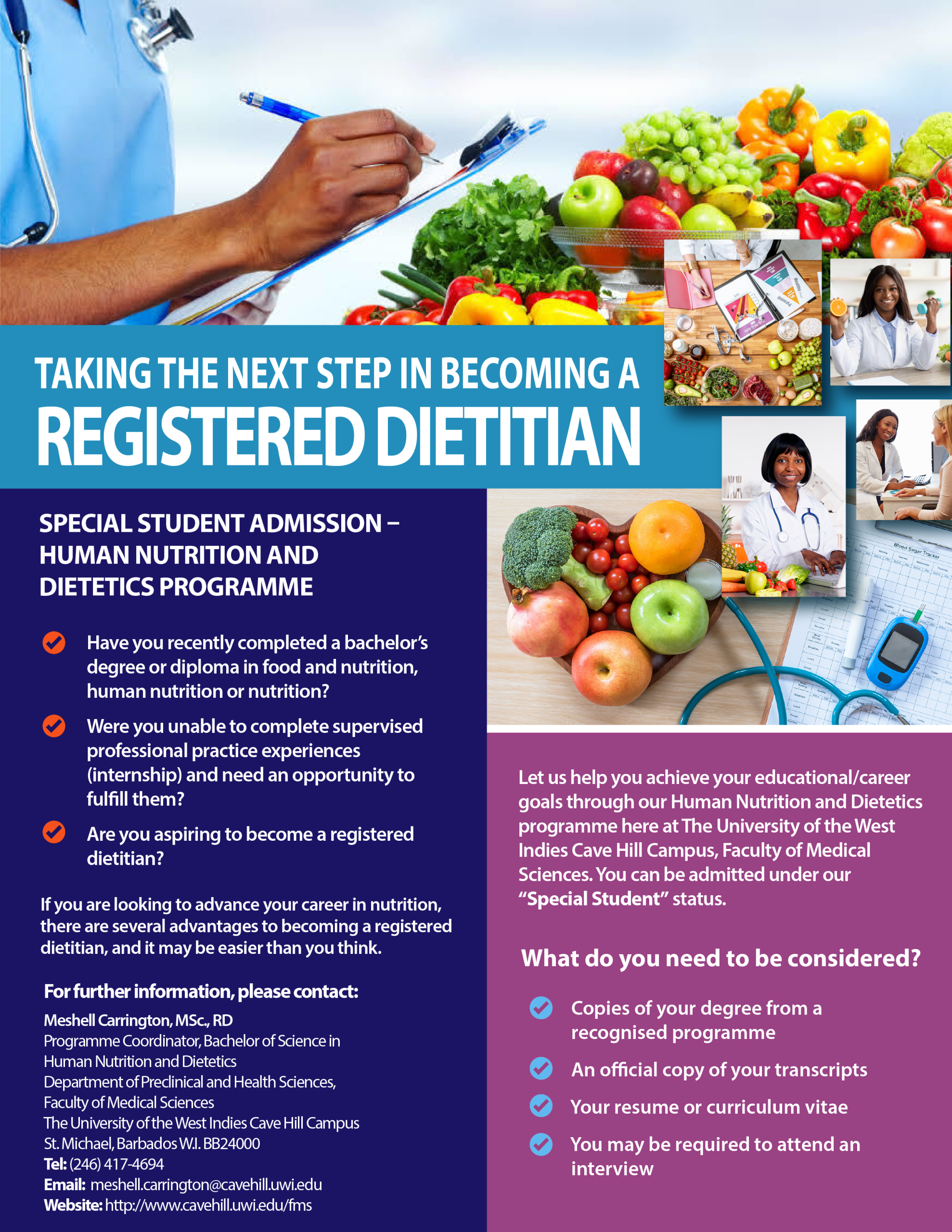 Special Student Admission - Human Nutrition and Dietetics Programme ...